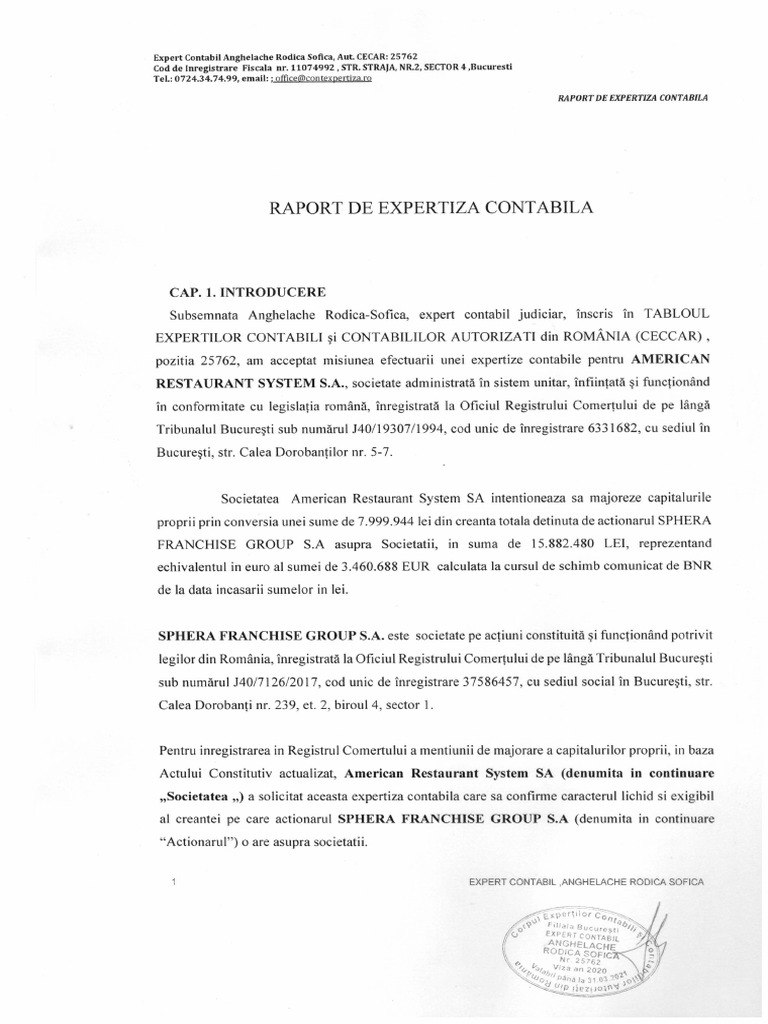 Raport de Expertiza Contabila ARS | PDF