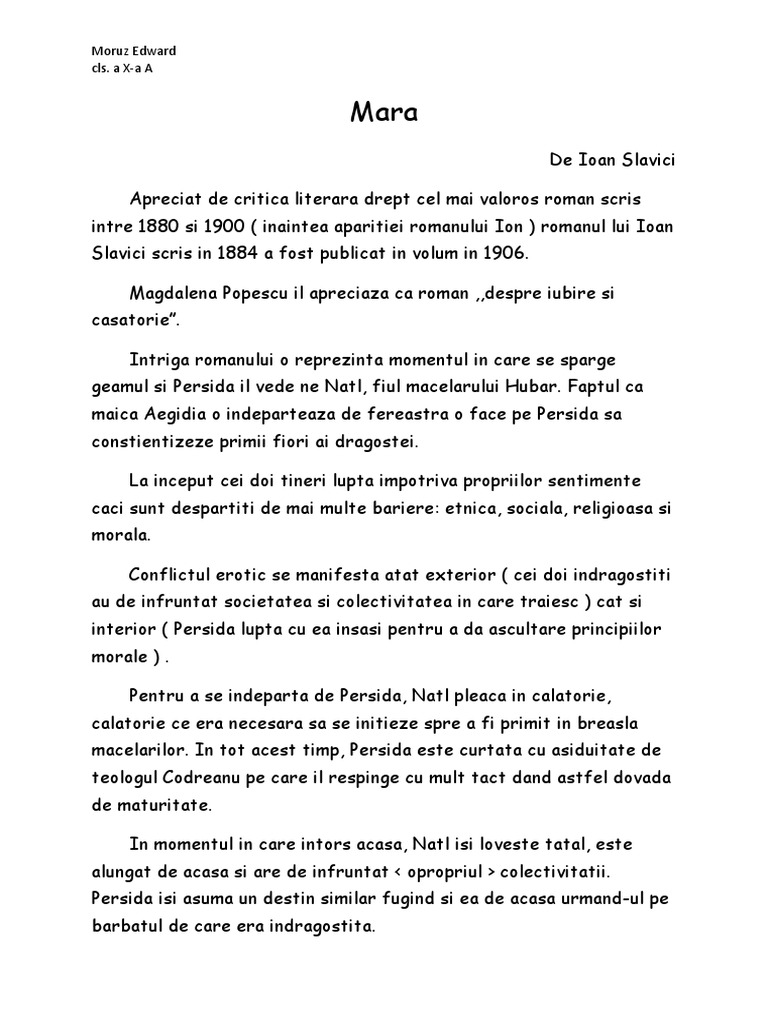 Mara - Ioan Slavici | PDF