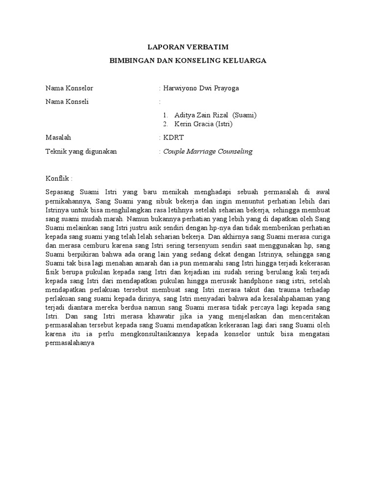 Laporan Verbatim - KDRT | PDF