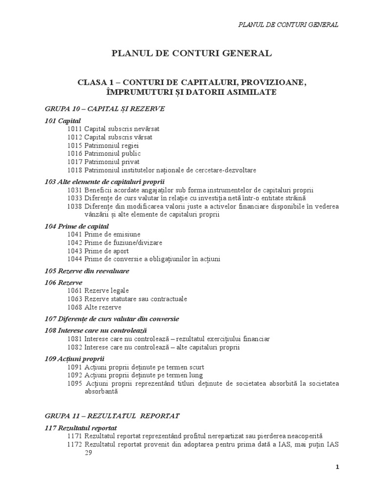Plan de Conturi | PDF Plan de Conturi | PDF