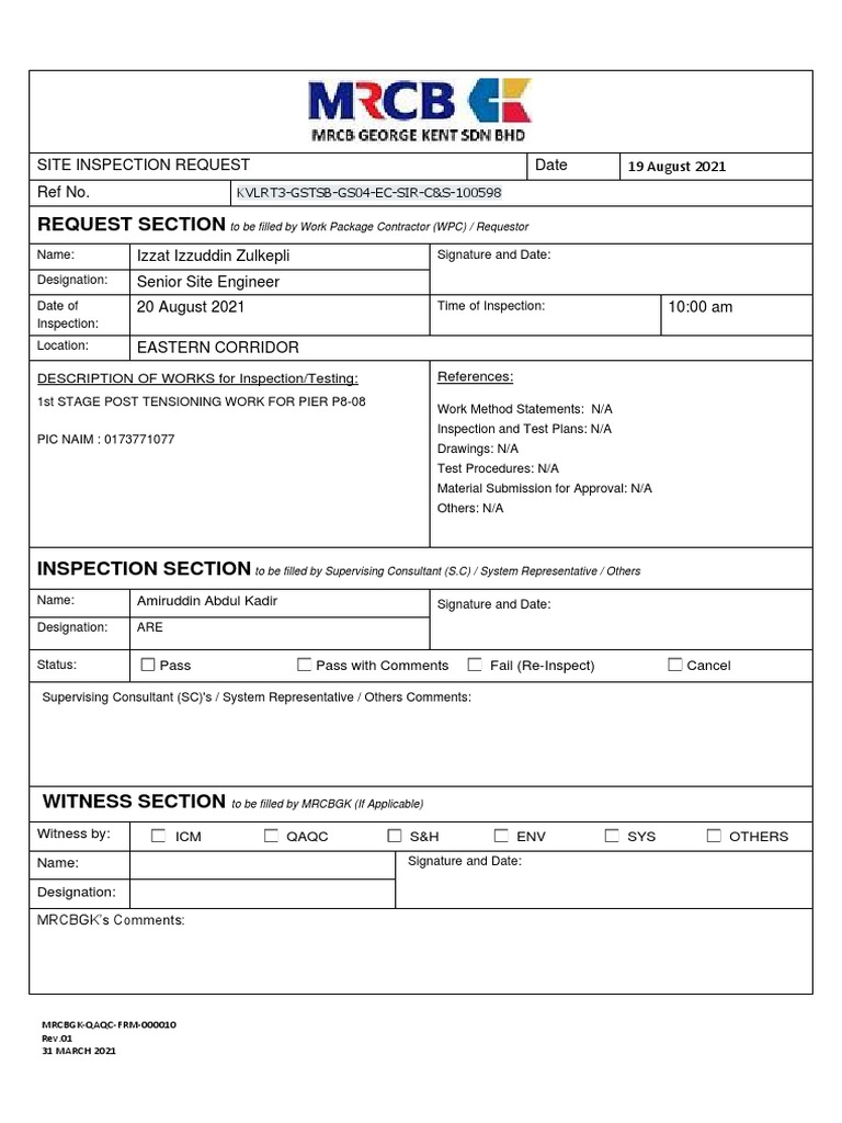 KVLRT3-GSTSB-GS04-EC-SIR-C&S-100598 - 1st STAGE POST TENSIONING WORK ...