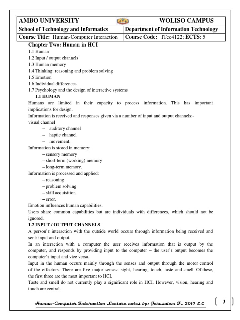 Ambo University Woliso Campus | Download Free PDF | Memory | Sound