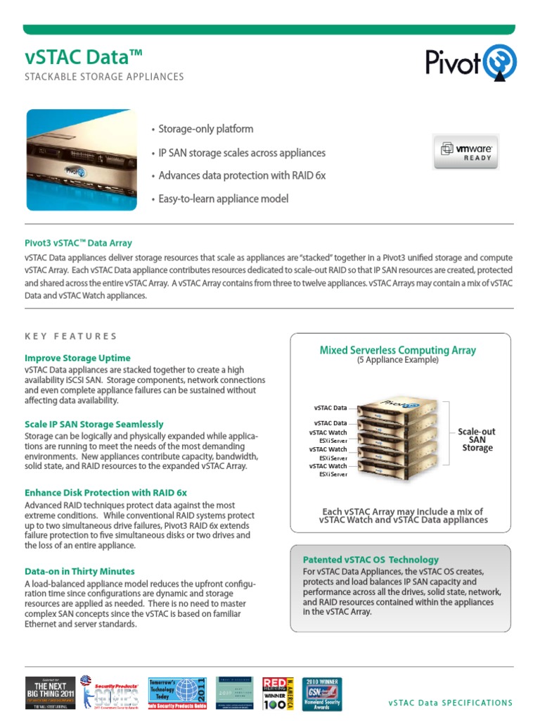 Pivot3 vSTAC Data 2 8 12 | PDF | Hard Disk Drive | Load Balancing (Computing)