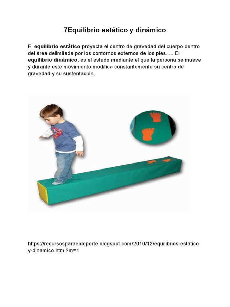 Equilibrio Estático Y Dinámico Pdf Músculo Fuerza