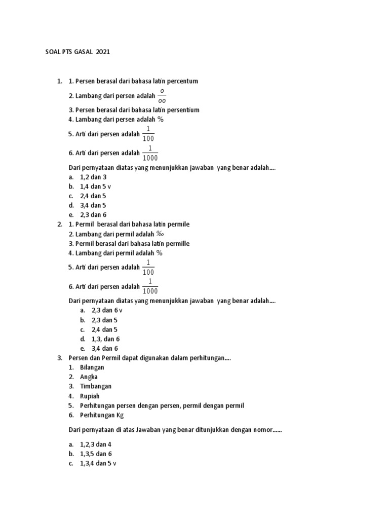 Soal Pts Gasal 2021 | PDF