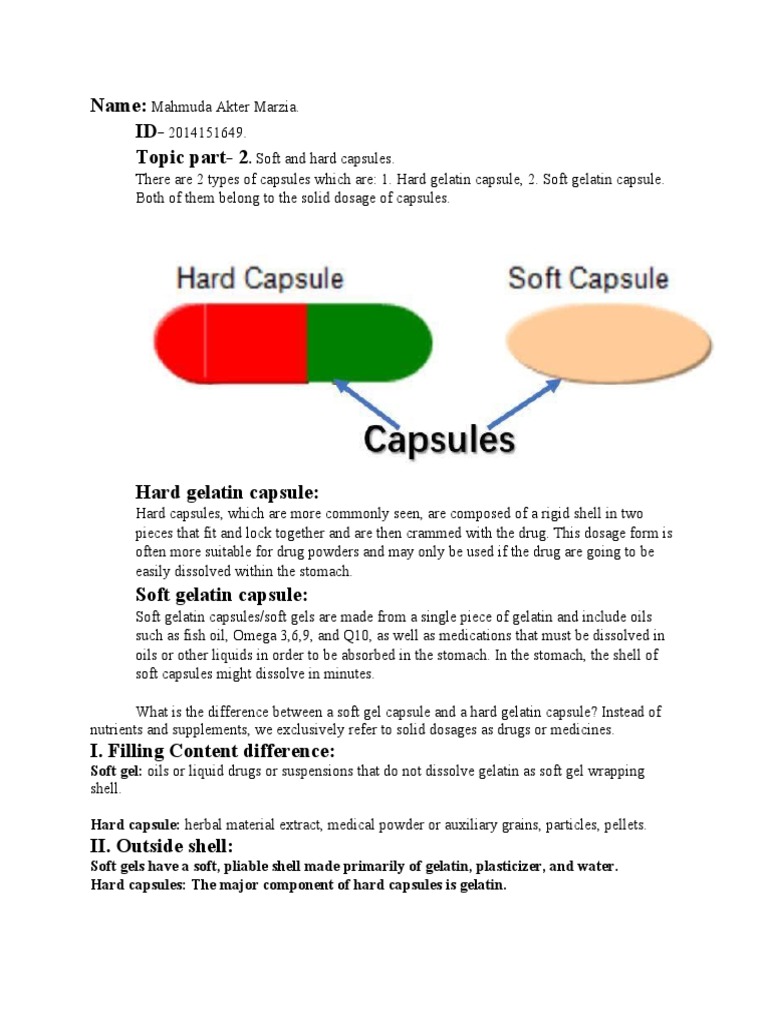 Soft Get and Hard Gel Capsules | PDF | Pharmaceutical Sciences ...