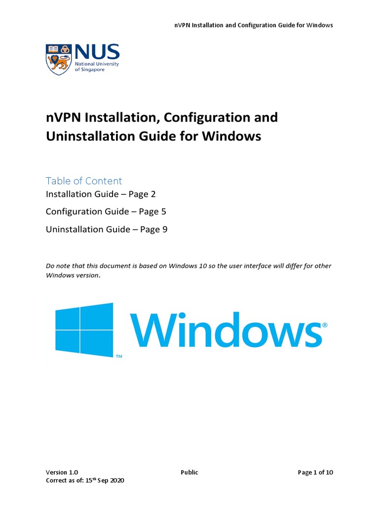 nVPN Setup Guide for Windows 10 | PDF | Microsoft Windows ...