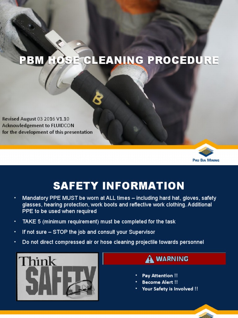 PBM Hose Cleaning Procedure September 2016 V1 10 | PDF | Pipe (Fluid ...