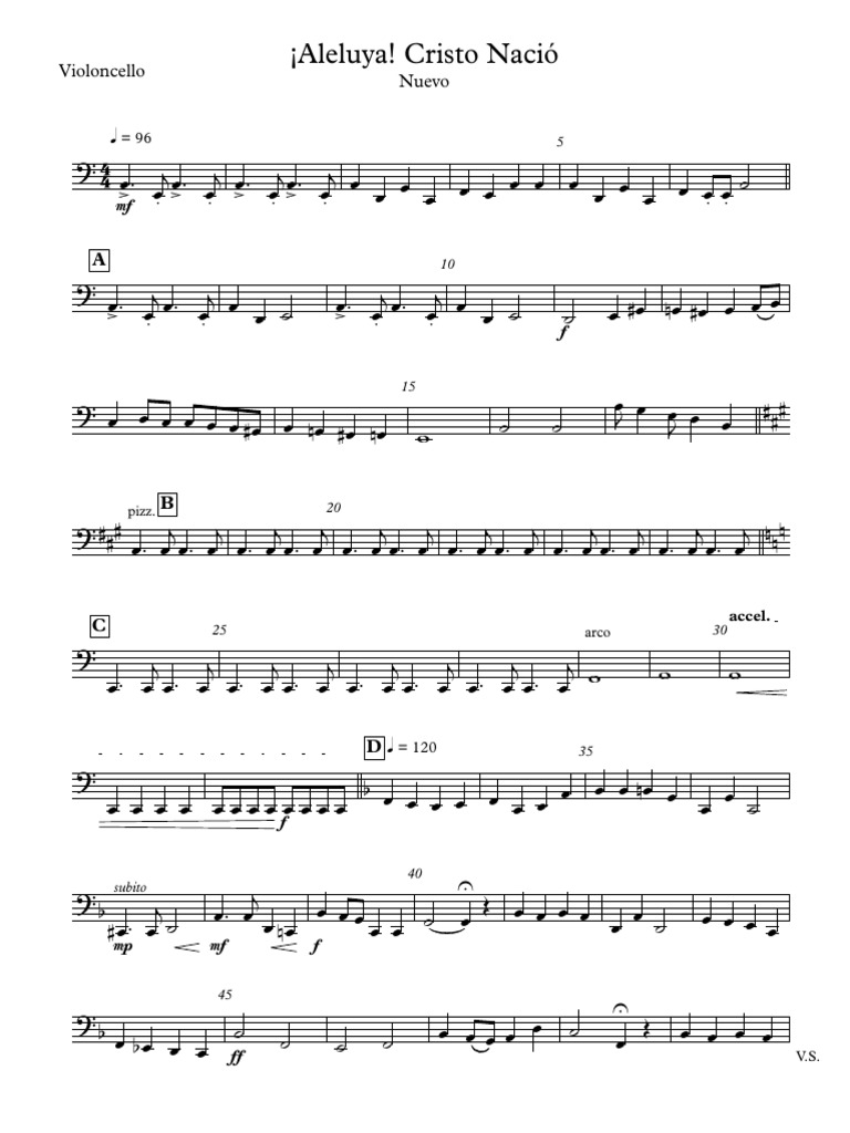 ¡Aleluya! Cristo Nació Nuevo - Violoncello - 2021-10-29 1157 ...
