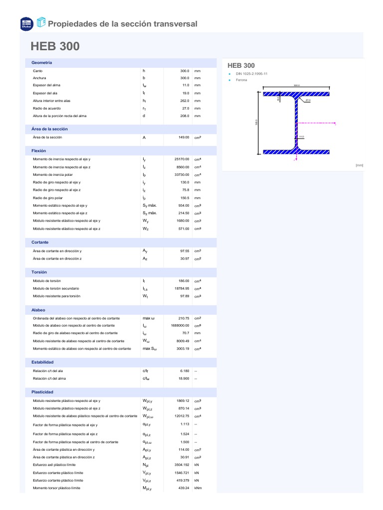 Heb 300 | PDF | Esfuerzo de torsión | Mecánica
