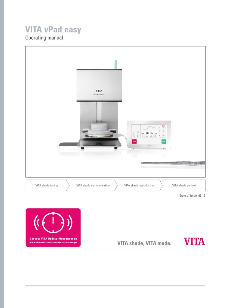Vita Vpad Easy: Operating Manual | PDF | Calibration | Elevator