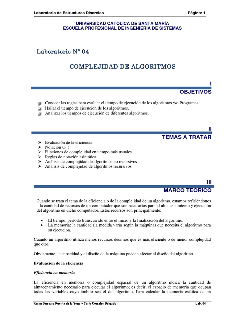 Lab04 - Complejidad Algoritmos - EDi2021 | PDF | Teoría de la ...