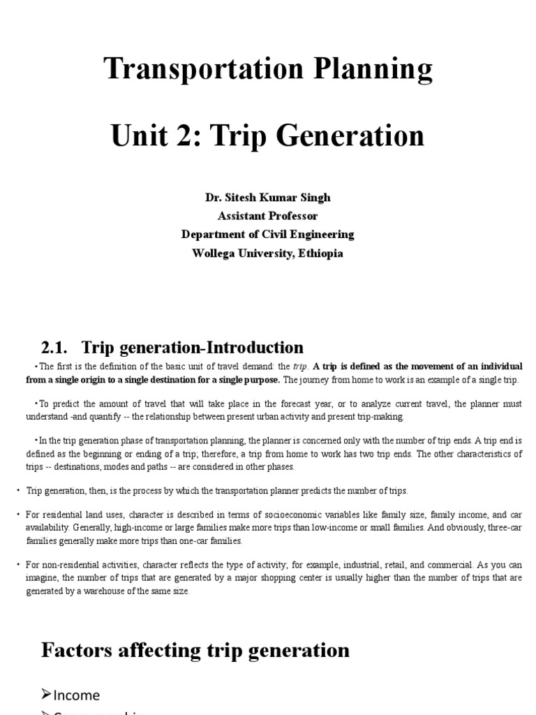 Unit 2 Trip Generation | PDF | Regression Analysis | Linear Regression