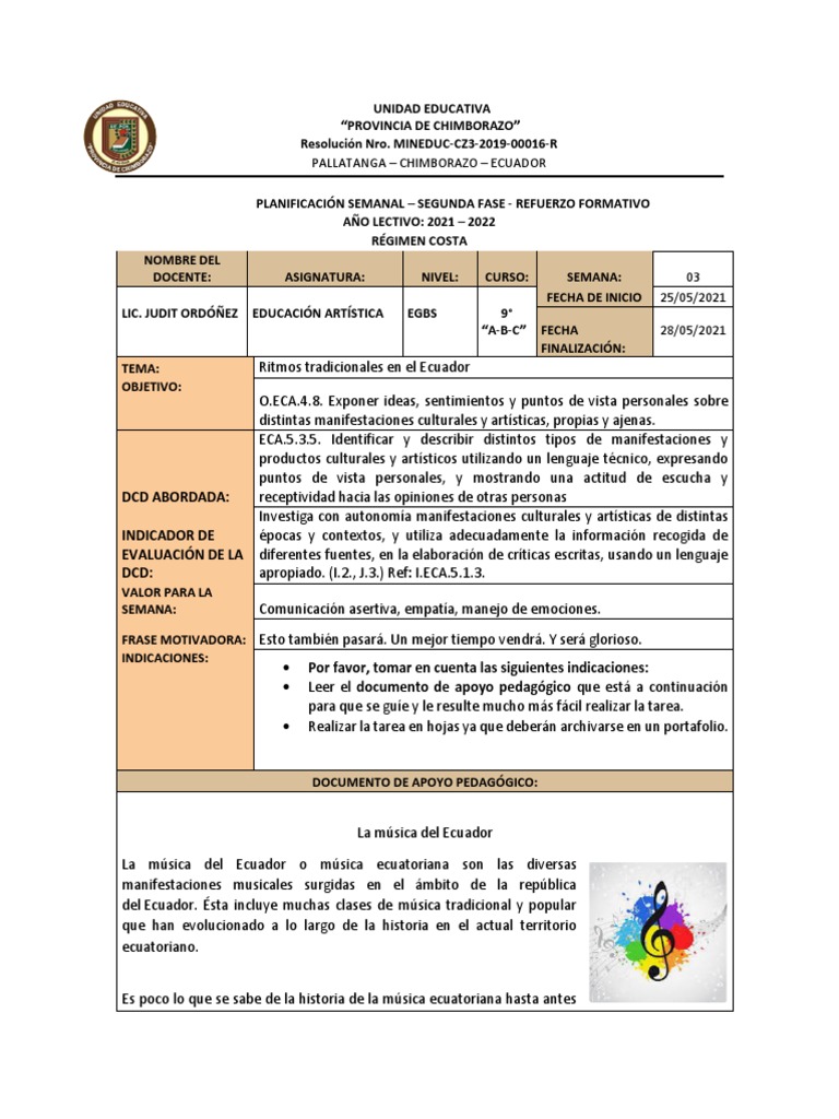 SEM 3 ECA 9no | PDF | Musica centroamericana | Musica Latinoamericana
