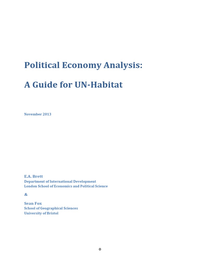 Political Economy Analysis A Guide For U | PDF | Economics | Evaluation