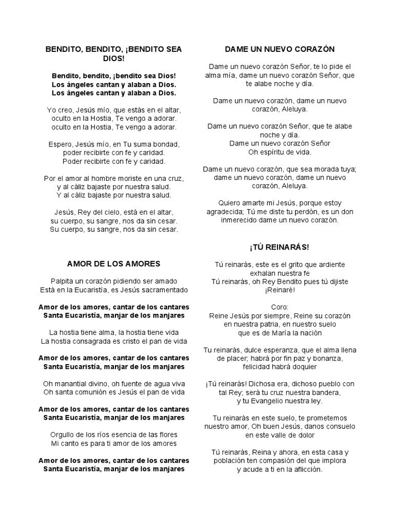 BENDITO | PDF | eucaristía | Cristo (título)