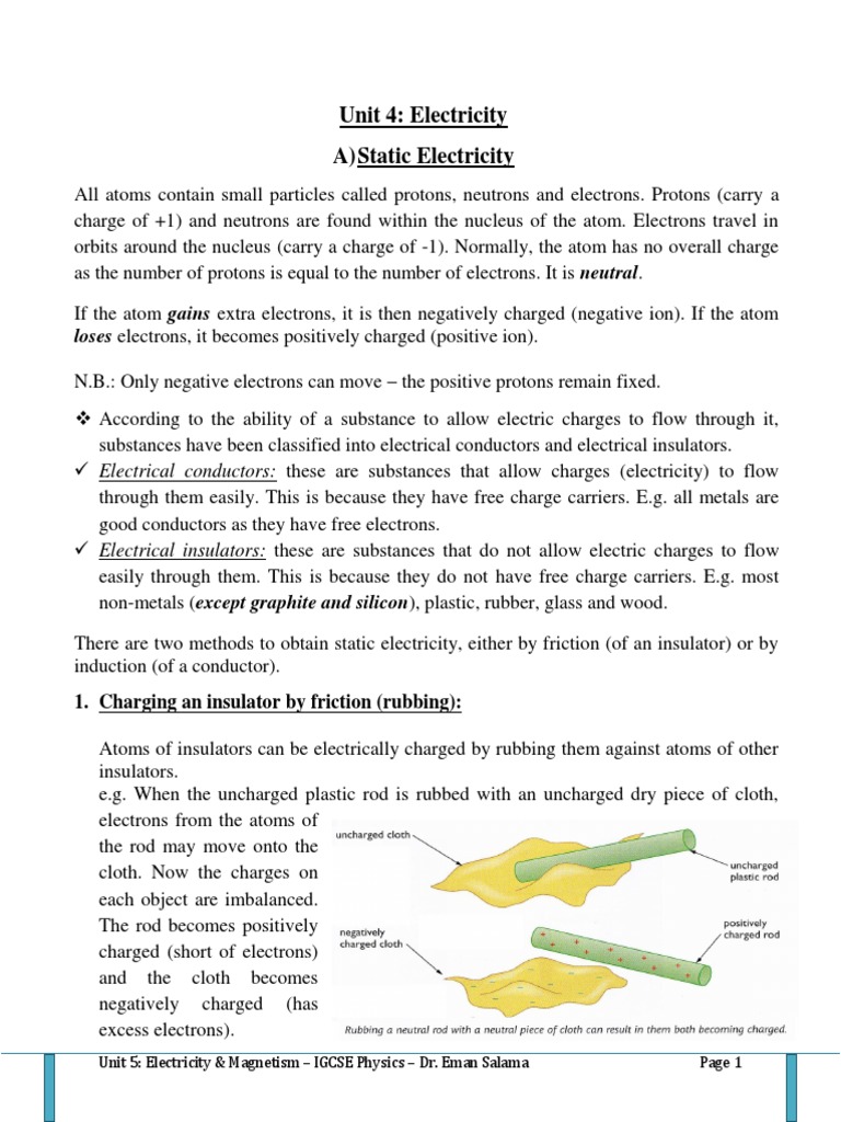Unit 3 All Electricity Cambridge | PDF | Electrical Resistance And ...