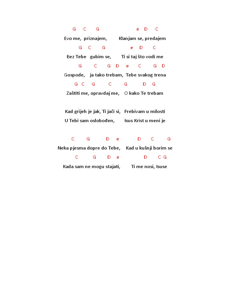 Gospode, Trebam Te | PDF