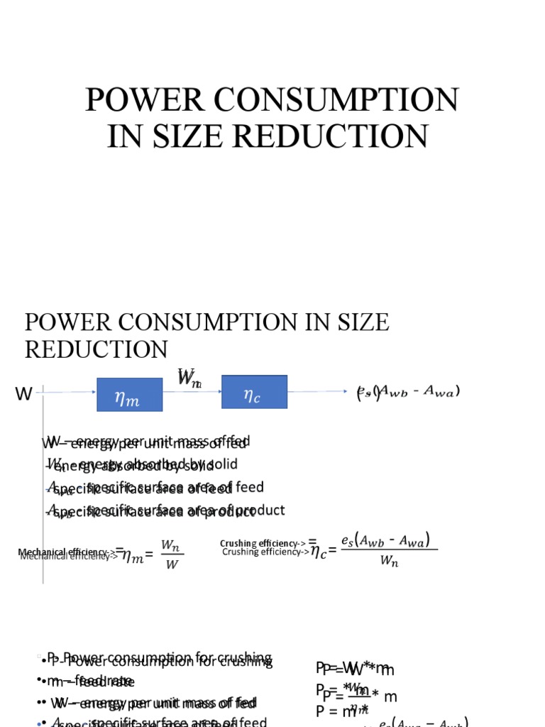 Power Consumption in Size Reduction | PDF