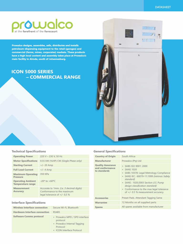 ICON 5000 Series - A Datasheet for Prowalco's Commercial Fuel ...