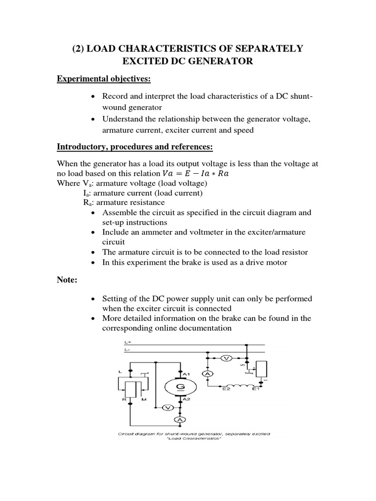Load Characteristics of DC Generators | PDF | Science & Mathematics