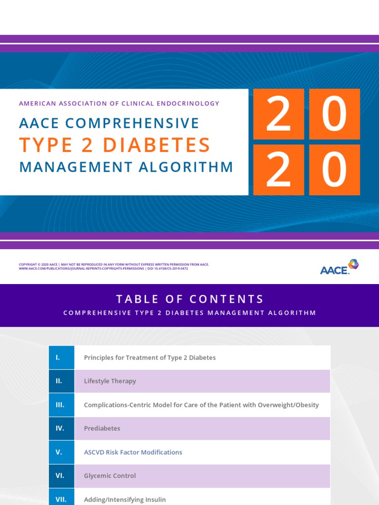 Type 2 Diabetes: Aace Comprehensive Management Algorithm | PDF ...