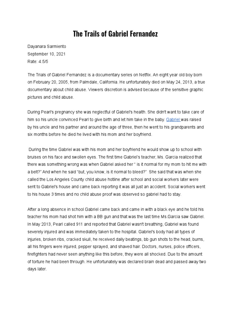 Gabriel Fernandez Review | PDF | Crimes | Crime & Violence
