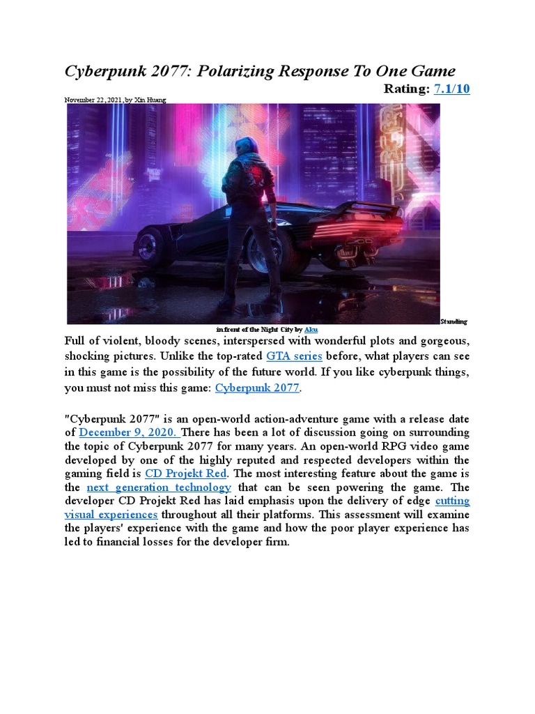Cyberpunk 2077 Draft | PDF | Video Games