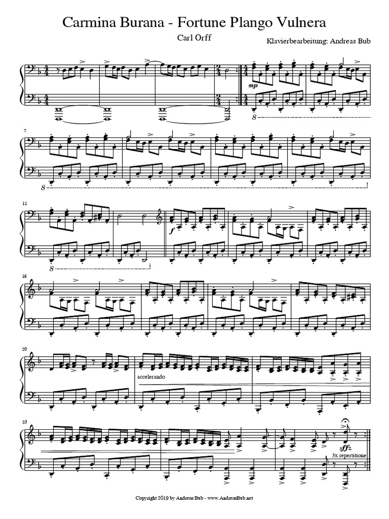 2 Carmina Burana - Fortune Plango Vulnera | PDF | Compositions ...