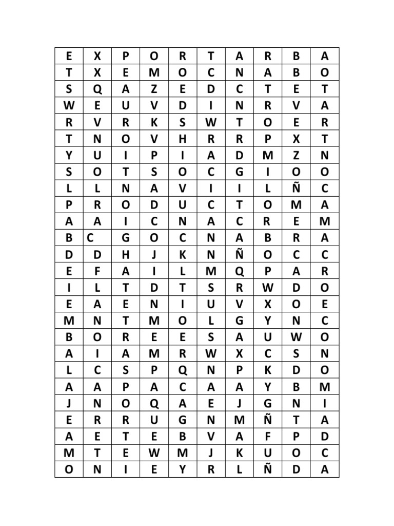 Sopa de Letras-Comercio | PDF