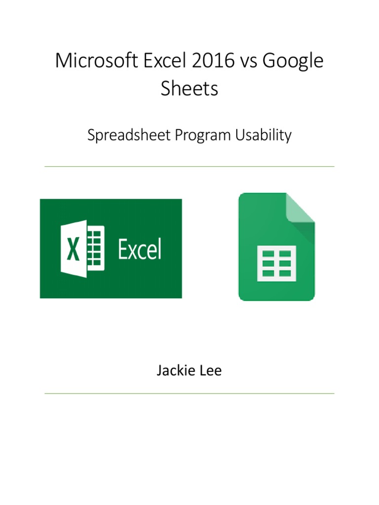 Microsoft Excel 2016 Vs Google Sheets Final | PDF | Microsoft Excel ...