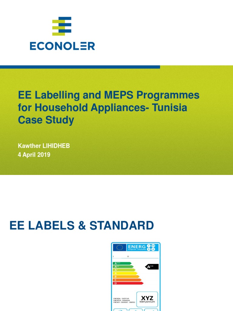 EE Labelling and MEPS Programmes For Household Appliances-Tunisia Case ...