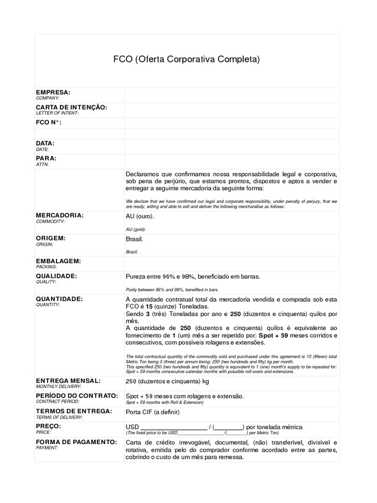 Modelo - FCO | PDF | Gestão da cadeia de suprimentos | Microeconomia