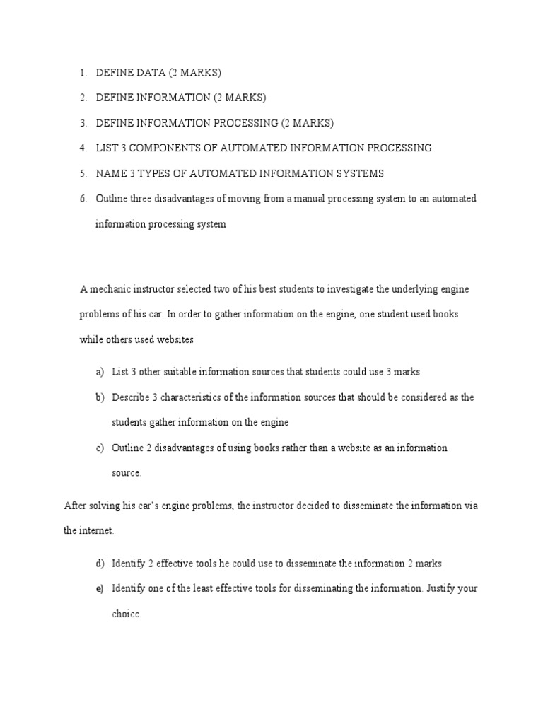 Cape It Unit 1 Questions | PDF