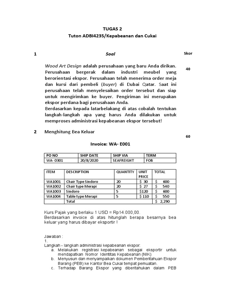Kepabeanan Dan Cukai Tugas II | PDF