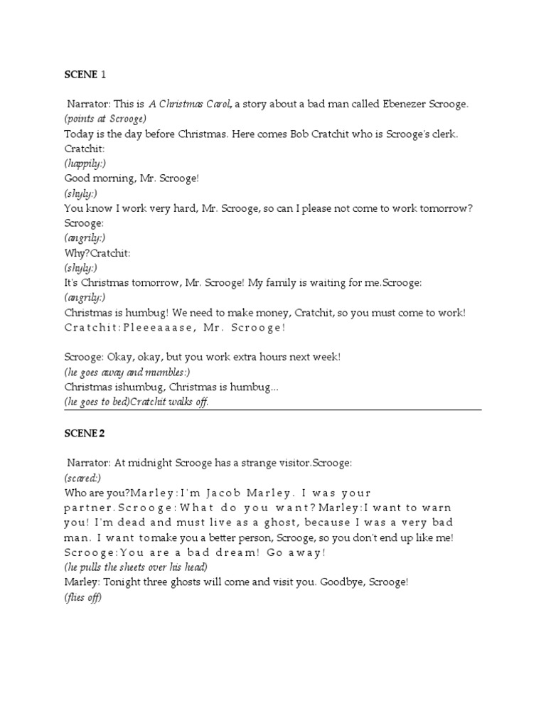 Christmas Carol Script | PDF | Home & Garden | Art