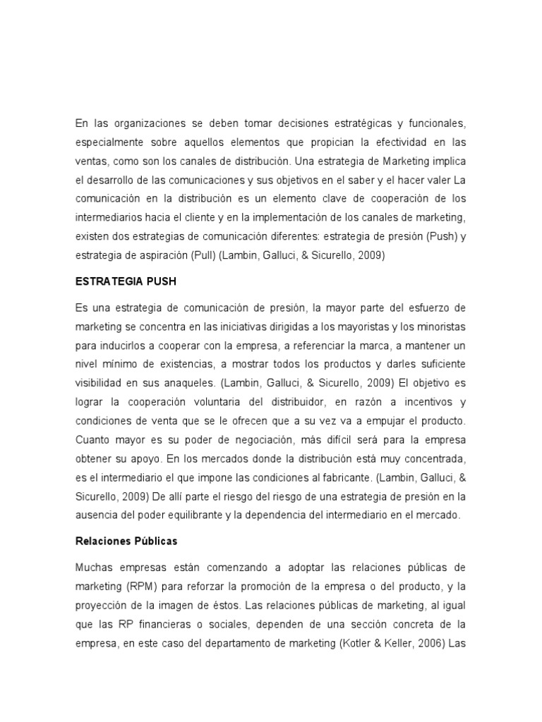 Estrategia Push en Marketing y Ventas | PDF | Marketing | Esfera pública