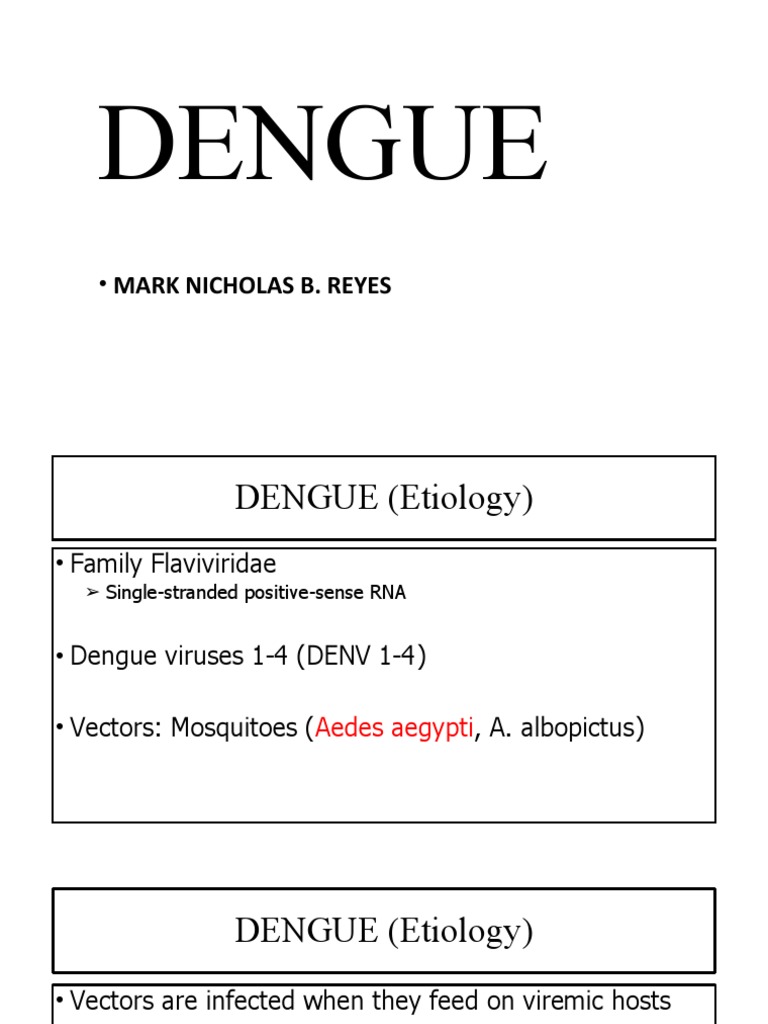 Dengue Report (For Checking) | PDF | Medical Specialties | Clinical ...
