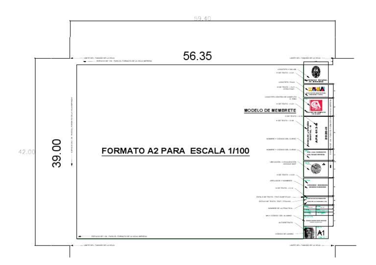 Formato para Lamina A2 en Escala 1 en 100 Con Membrete-2020-2 | PDF