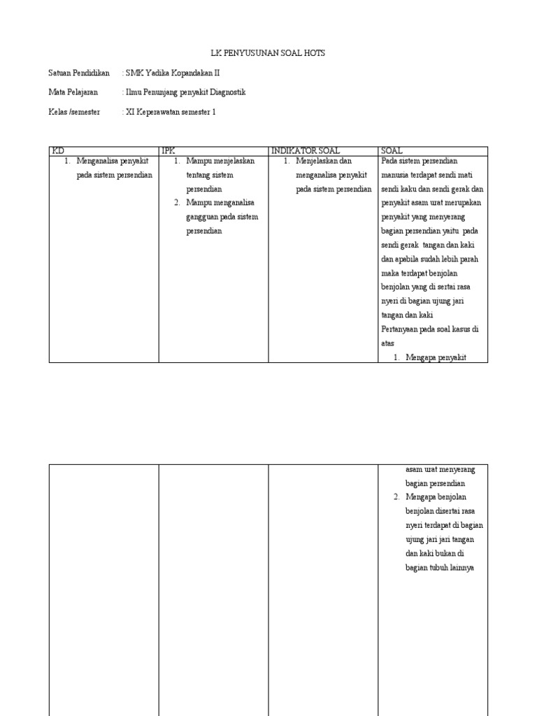 Soal Host Mapel Ilmu Penyakit | PDF