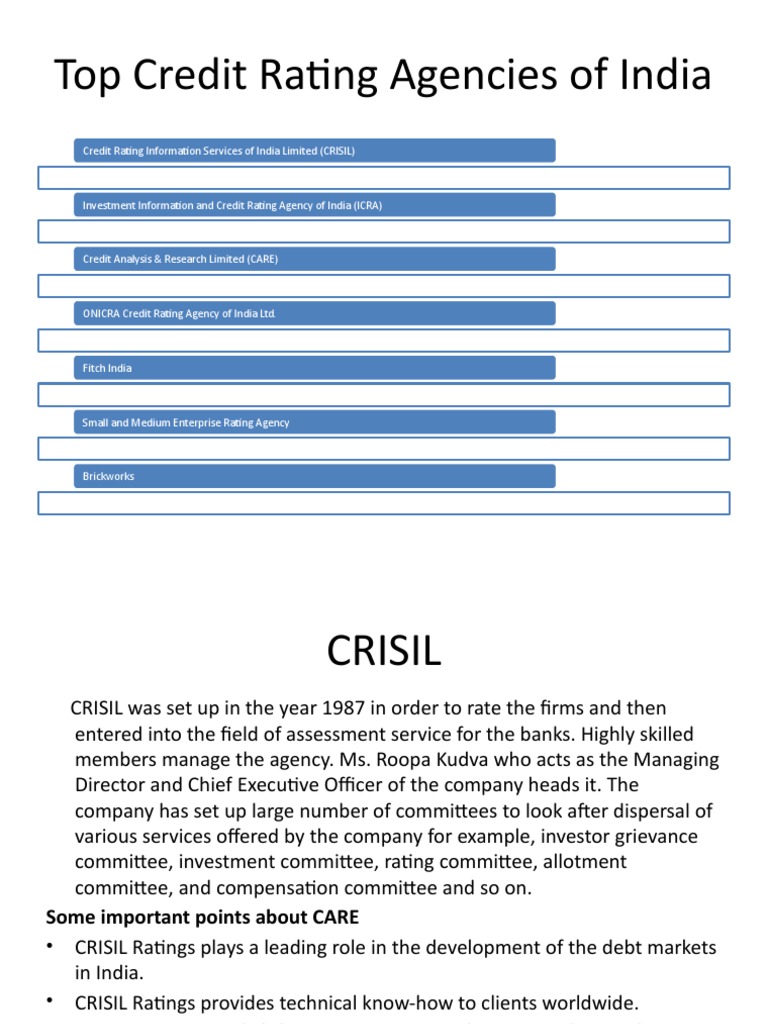 Overview of India's Top Credit Rating Agencies | PDF | Credit ...