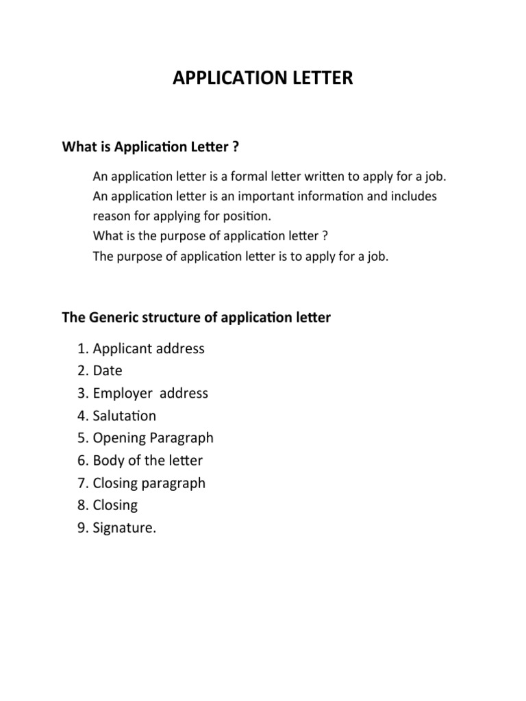 Application Letter | PDF