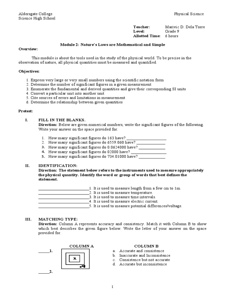 Physics ANSWER SHEET | PDF | Fahrenheit | Temperature