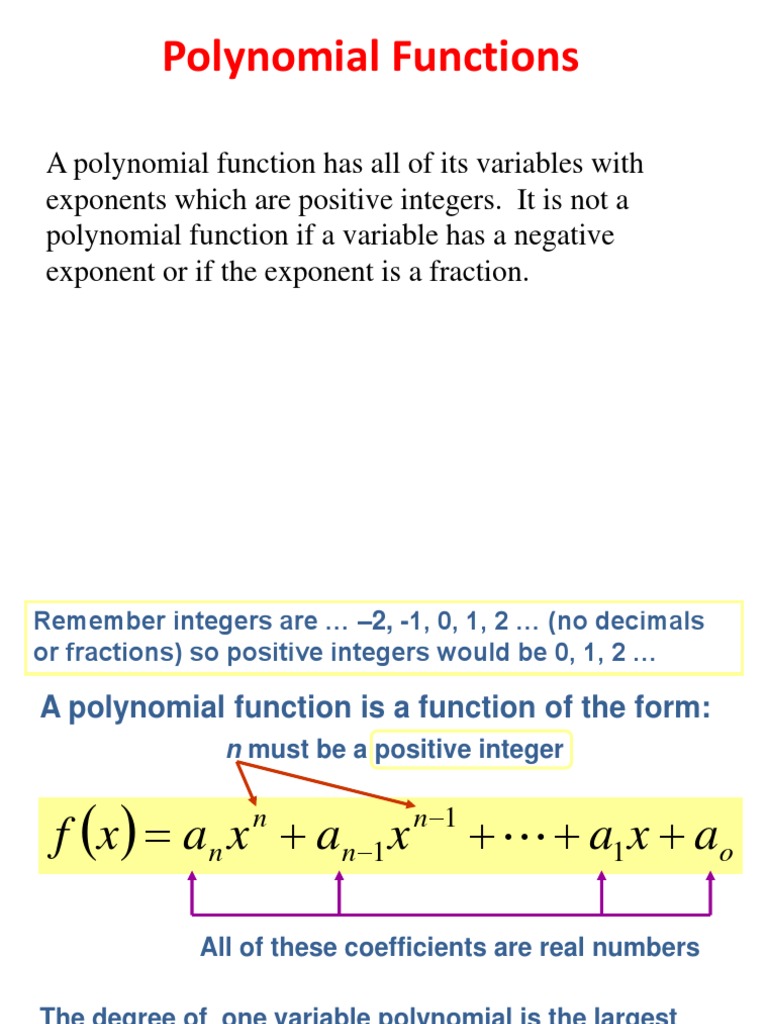 Polynomials Lecture | PDF | Polynomial | Zero Of A Function