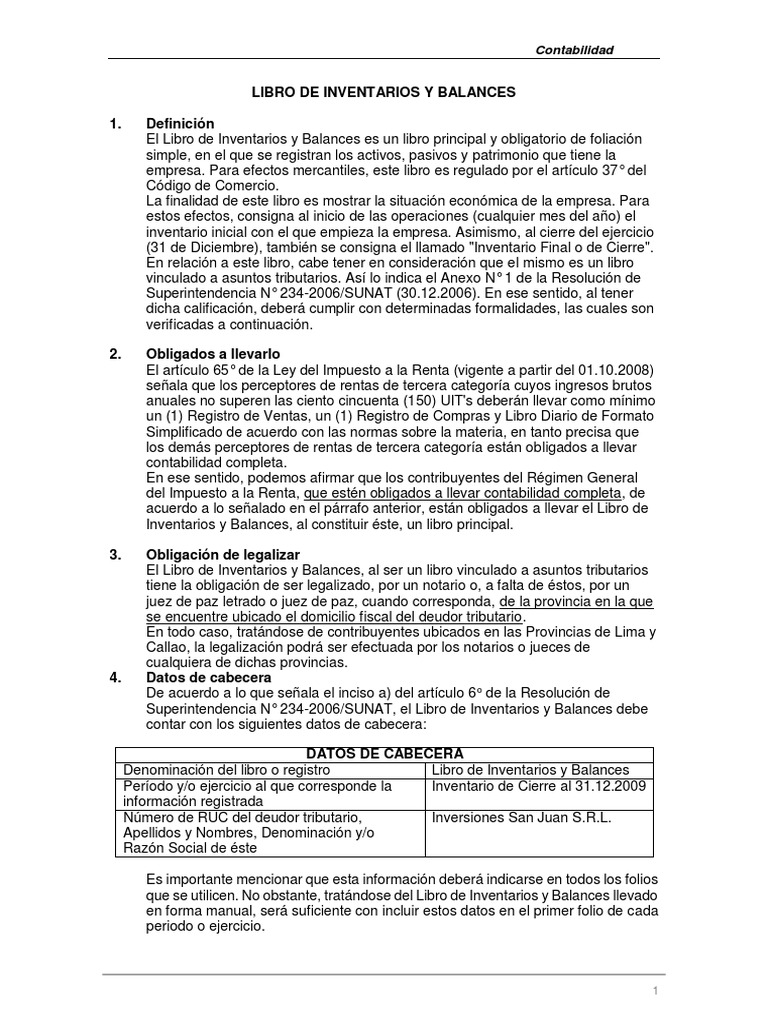 Libro de Inventarios y Balances | PDF | Contabilidad | Servicios ...