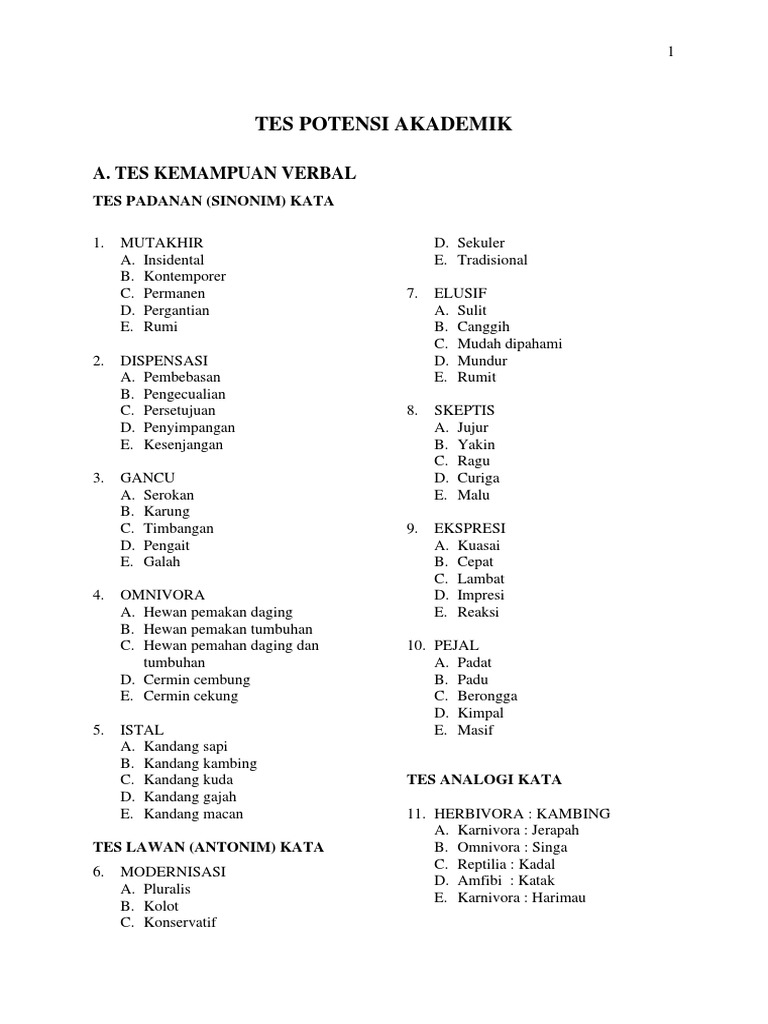 Soal Tpa Pdf