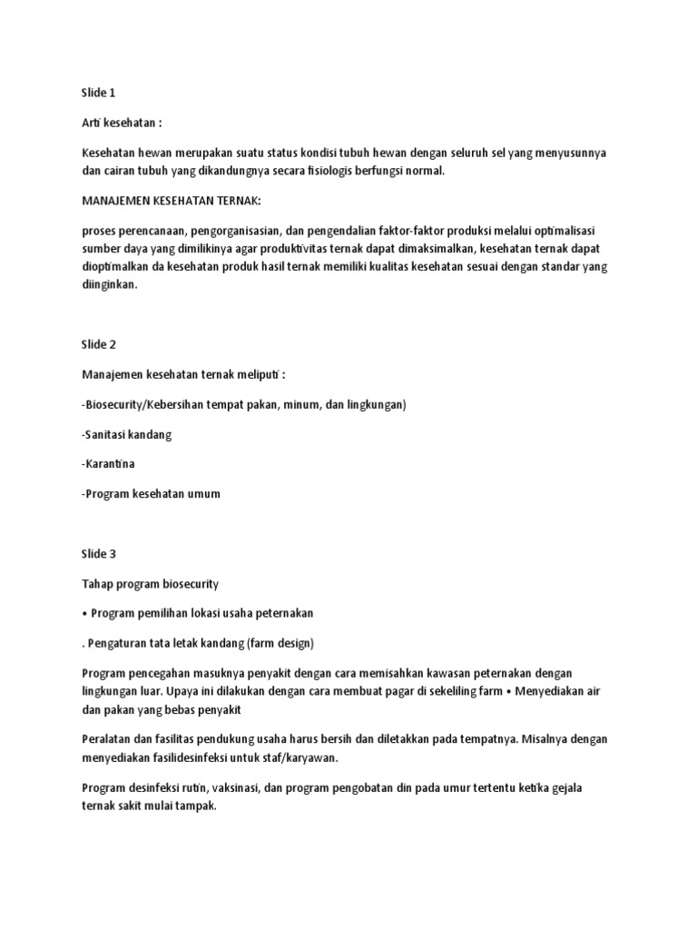 Manajemen Kesehatan Ternak | PDF | Kesehatan Holistik | Sains & Matematika