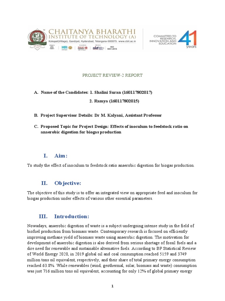 Project Review 2 Report-3 | PDF | Anaerobic Digestion | Biogas