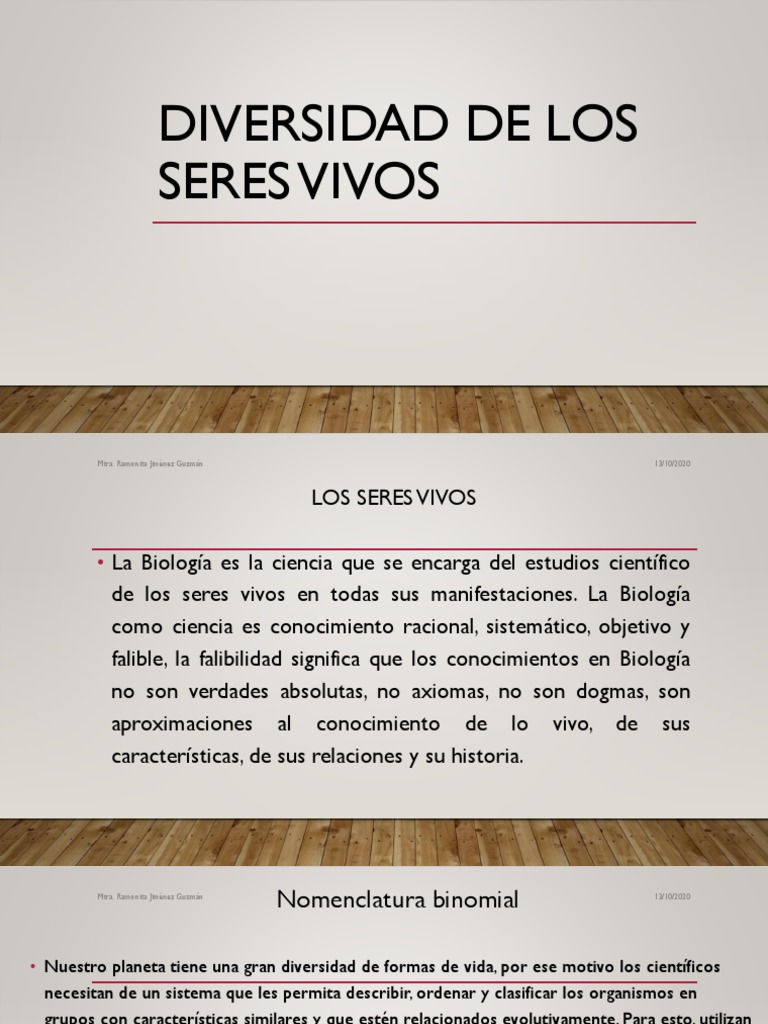 Diversidad y clasificación de seres vivos | PDF | Biología | Especies