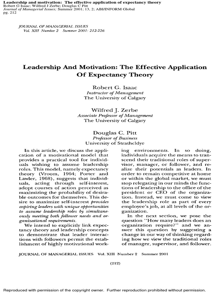 Motivation Expectancy Theory | PDF
